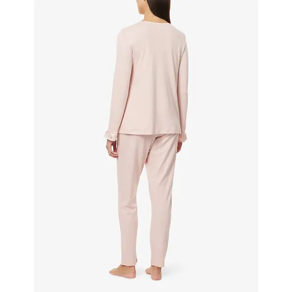 Hanro Claire Ruffled-cuffs Cotton-modal Blend Pyjama Set
