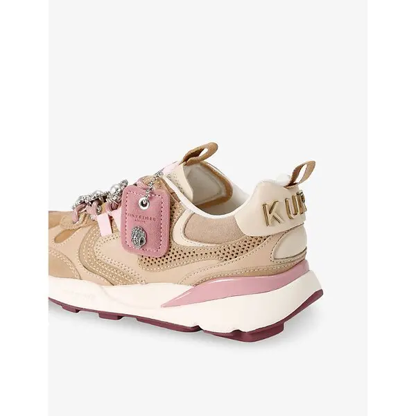 Kurt Geiger Runner Suede And Mesh Trainers - Camel
