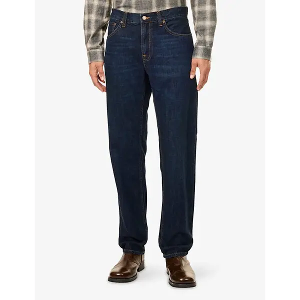 Nudie Jeans Gritty Jackson Straight-leg Jeans - Aged Indigo