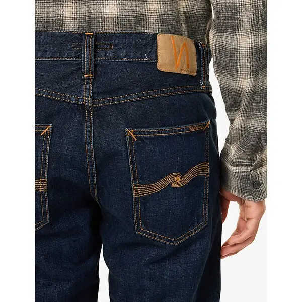Nudie Jeans Gritty Jackson Straight-leg Jeans - Aged Indigo