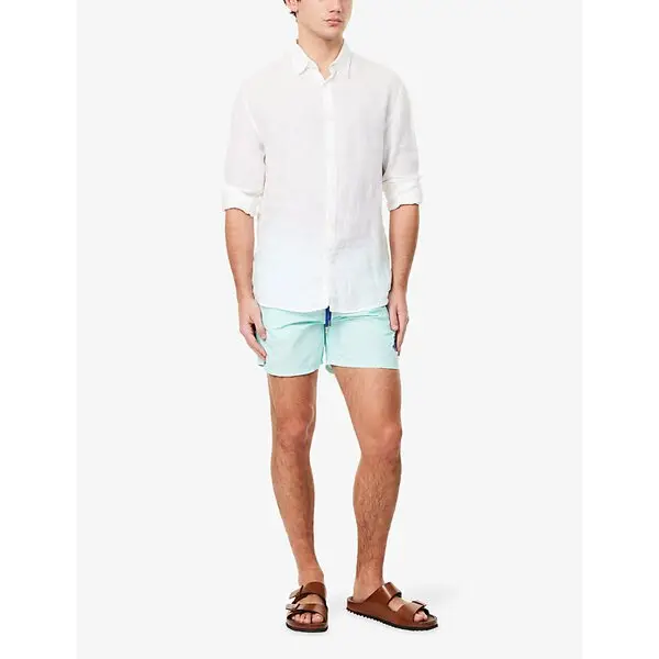 Vilebrequin Embroidered-logo Swim Shorts - Celadon