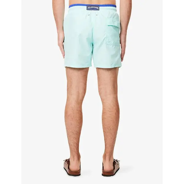 Vilebrequin Embroidered-logo Swim Shorts - Celadon