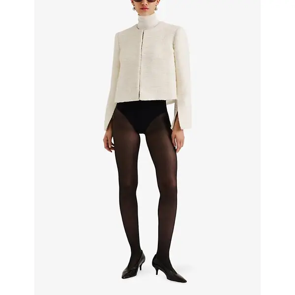 MALINA Ruthie Cropped Bouclé Blazer - Vanilla