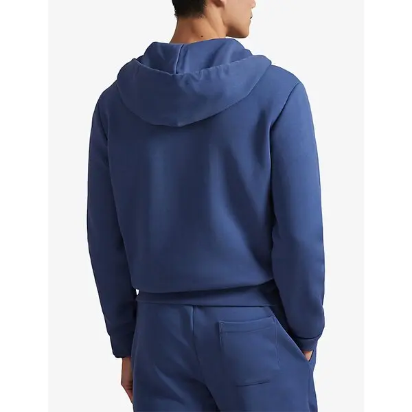 Polo Ralph Lauren Logo-embroidered Zipped Cotton-blend Hoodie - Blue