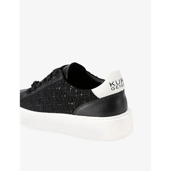 Kurt Geiger Albion Leather Trainers - Blk/white