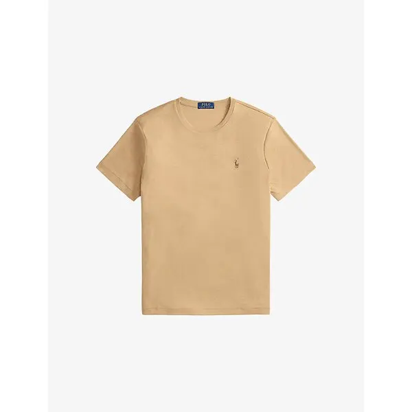 Polo Ralph Lauren Logo-embroidered Custom Slim-fit Cotton-jersey T-shirt - Camel