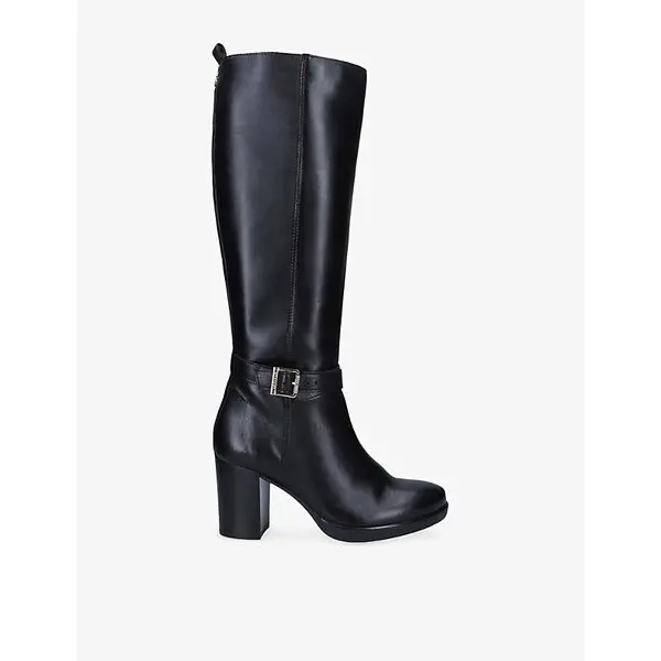 Carvela Wide-fit Leather Heeled Knee-high Boots
