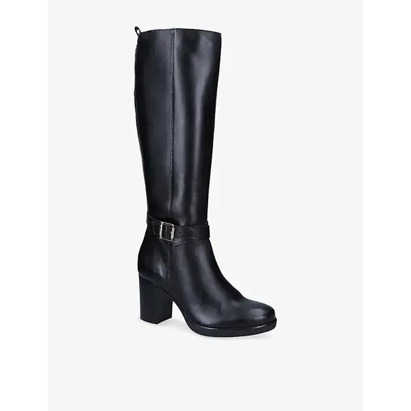 Carvela Wide-fit Leather Heeled Knee-high Boots