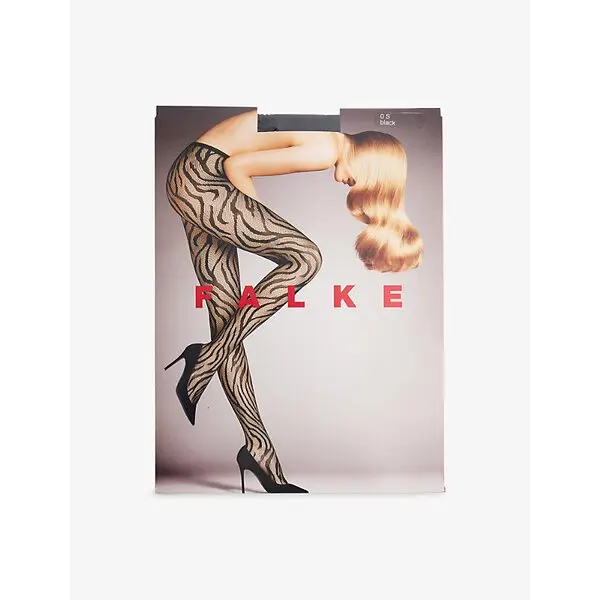 Falke Zebra Pattern Tights - 3009 Black