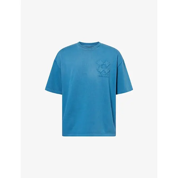 Amiri Ma Quad Oversized Cotton-jersey T-shirt - Blue
