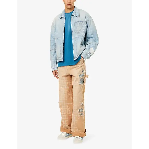 Amiri Ma Quad Oversized Cotton-jersey T-shirt - Blue