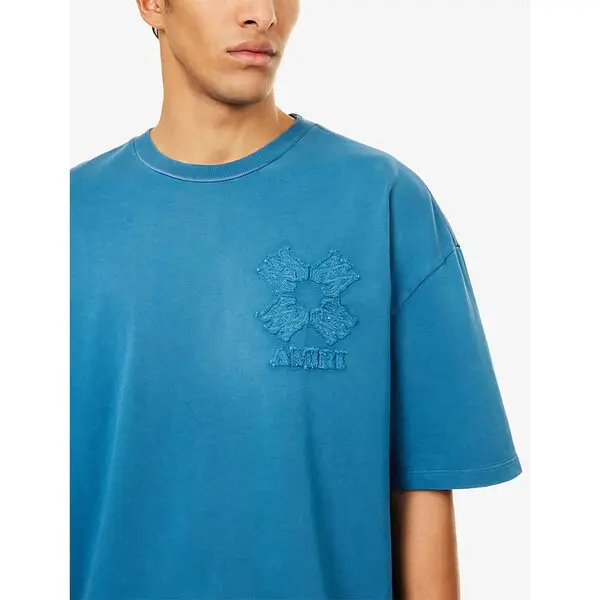 Amiri Ma Quad Oversized Cotton-jersey T-shirt - Blue