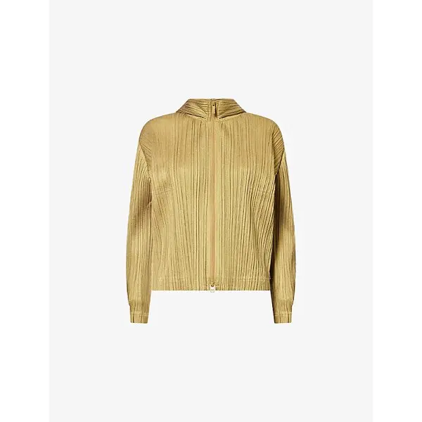 Issey Miyake Plisse Zip-through Knitted Jacket