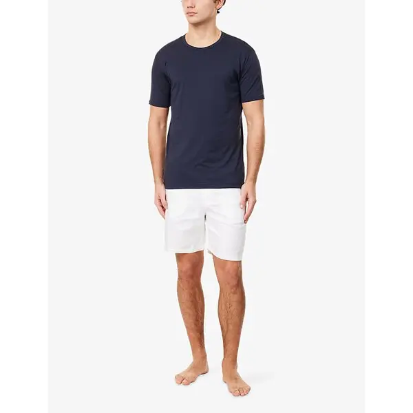 Sunspel Regular-fit Crewneck Stretch-jersey T-shirt - Navy