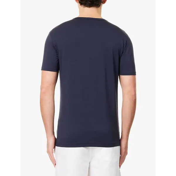 Sunspel Regular-fit Crewneck Stretch-jersey T-shirt - Navy