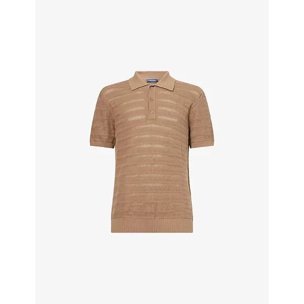 Frescobol Carioca Vidal Short-sleeve Mesh Polo Top - Khaki