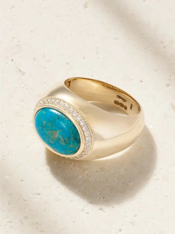 Jacquie Aiche 14-karat Gold And Diamond Ring - Blue