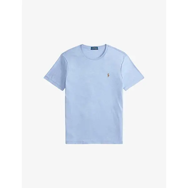 Polo Ralph Lauren Logo-embroidered Custom Slim-fit Cotton-jersey T-shirt - Blue Htr