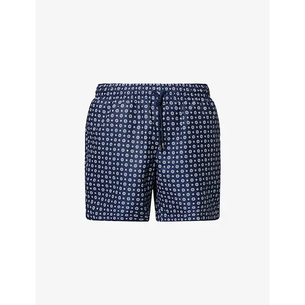 Derek Rose Regular-fit Mid-rise Swim Shorts - Navy
