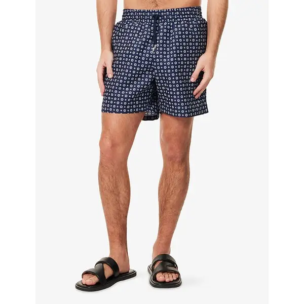 Derek Rose Regular-fit Mid-rise Swim Shorts - Navy