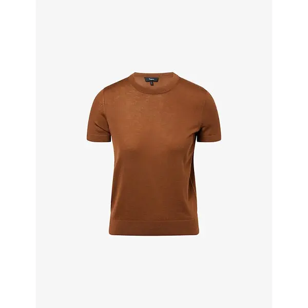 Theory Basic Short-sleeve Merino Wool Top