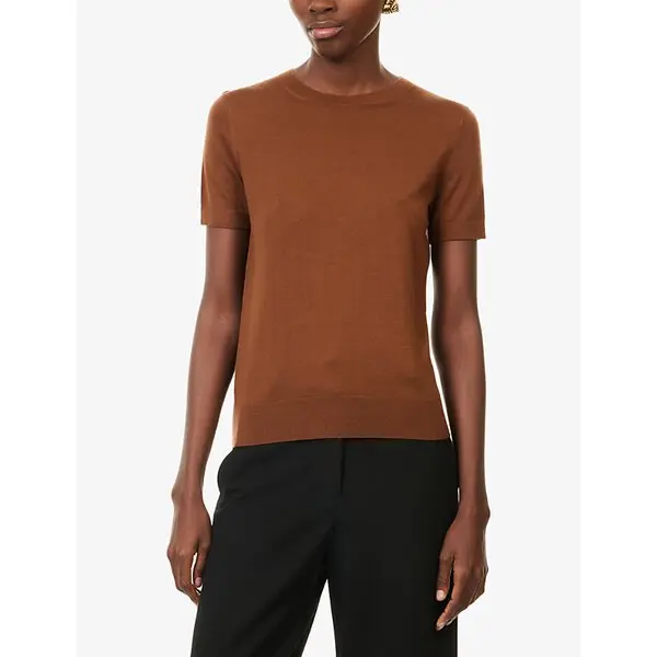 Theory Basic Short-sleeve Merino Wool Top