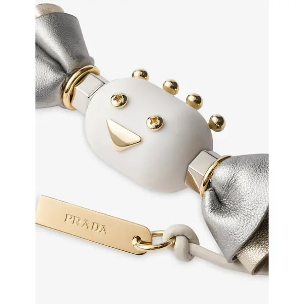 Prada Candy Plexiglass And Leather Key Ring Charm - Gold/silver