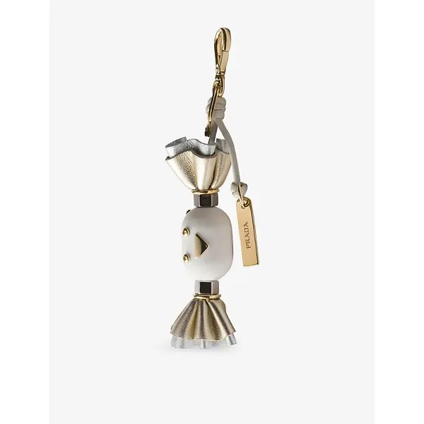 Prada Candy Plexiglass And Leather Key Ring Charm - Light Blue