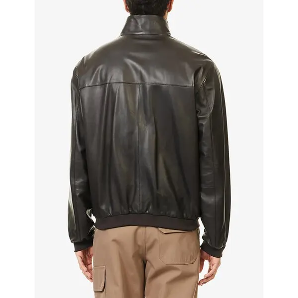 Emporio Armani Core Stand-collar Leather Jacket