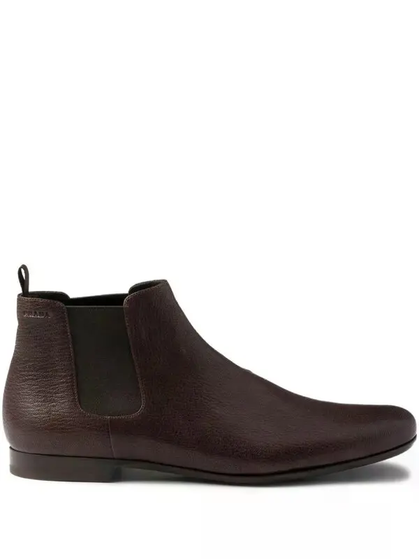 Prada Round-toe Leather Chelsea Boots