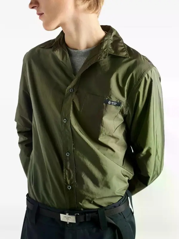 Prada Re-nylon Patch Pocket Shirt - Green