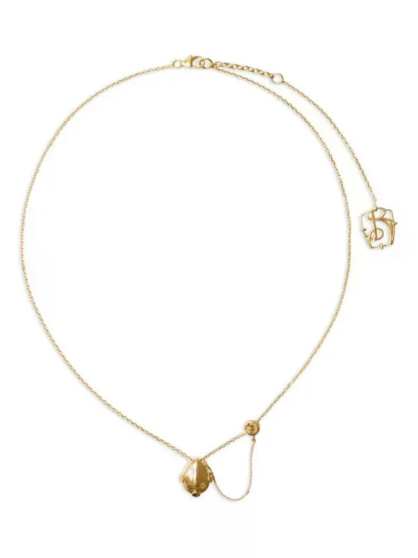 Burberry Shield Onyx Pendant Necklace