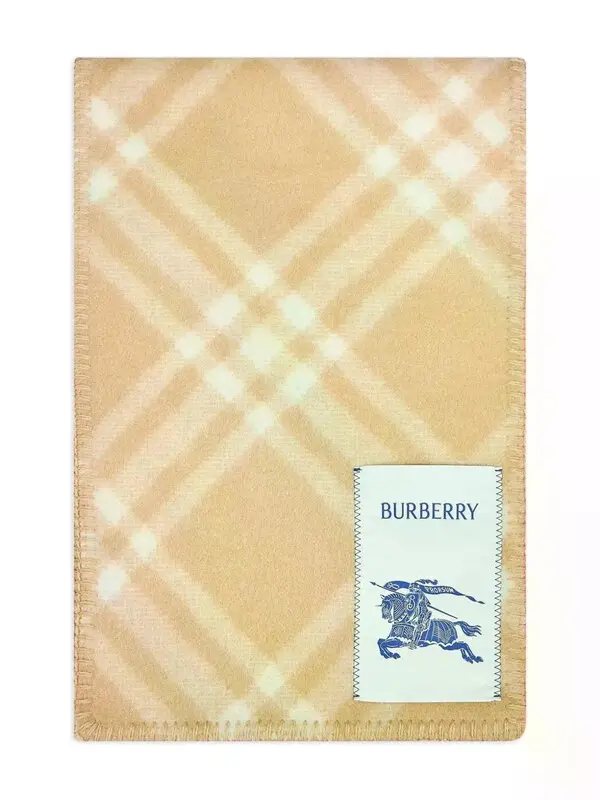 Burberry Check Embroidered Scarf - Neutrals