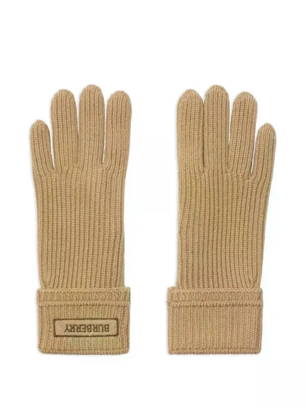 Burberry Logo-patch Gloves - Neutrals
