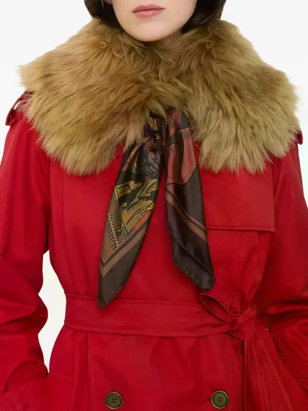 Burberry Scarf Trim Shearling Collar