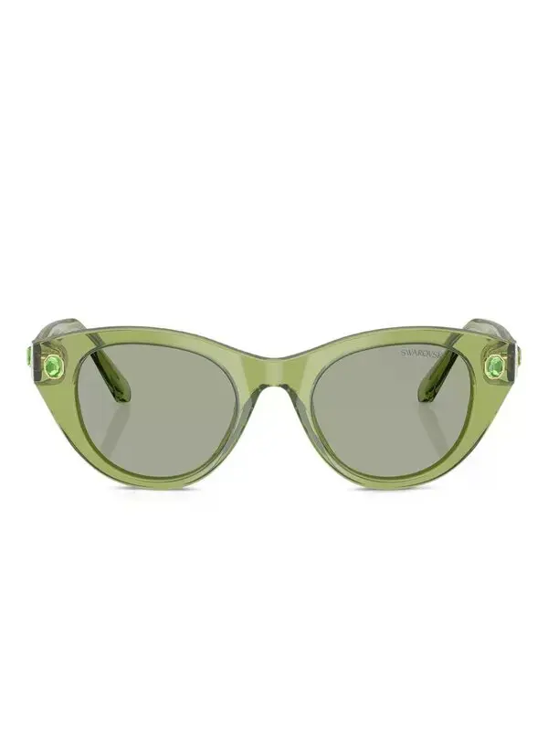 SWAROVSKI Crystal-embellished Cat-eye Sunglasses - Green