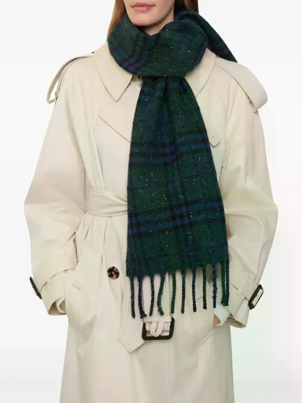 Burberry Check-pattern Fringed Scarf