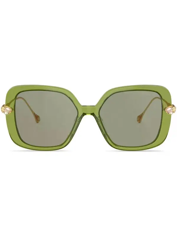 SWAROVSKI Crystal-embellished Oversize Sunglasses - Green