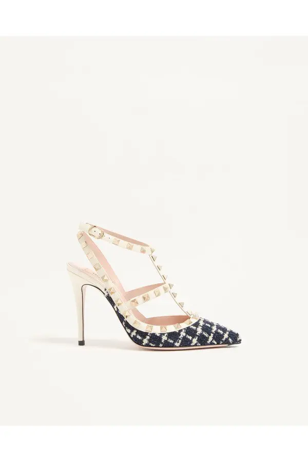 Valentino Garavani Rockstud Bouclé Pumps - Natural