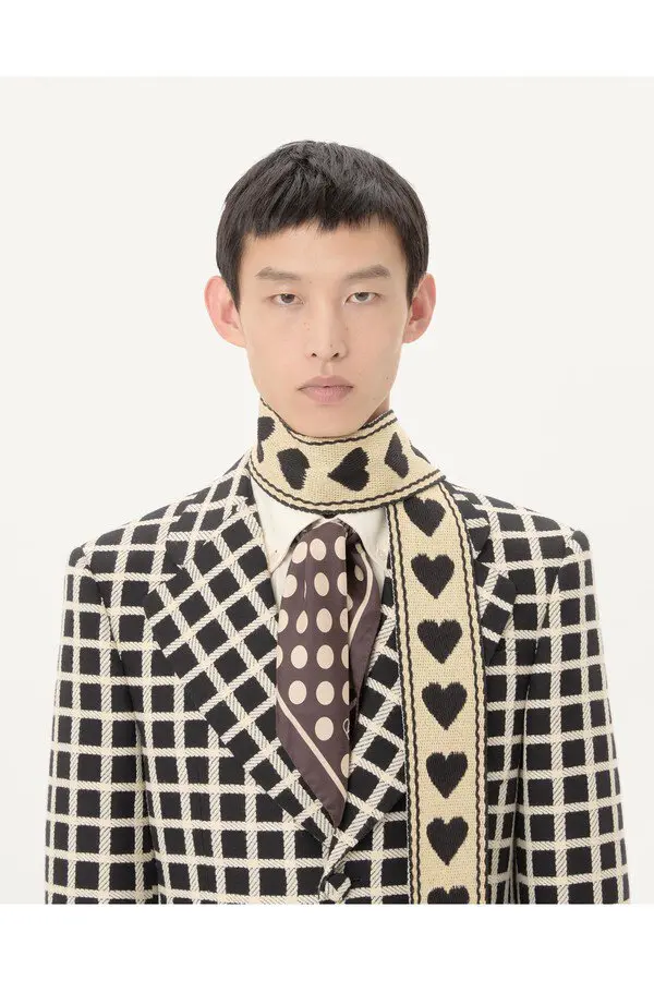 Valentino Garavani Single-breasted Wool Blend Jacket With Check Pattern