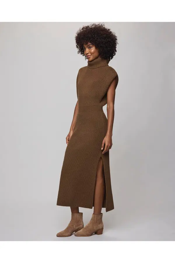 Splendid Cashblend Sweater Dress - Gold