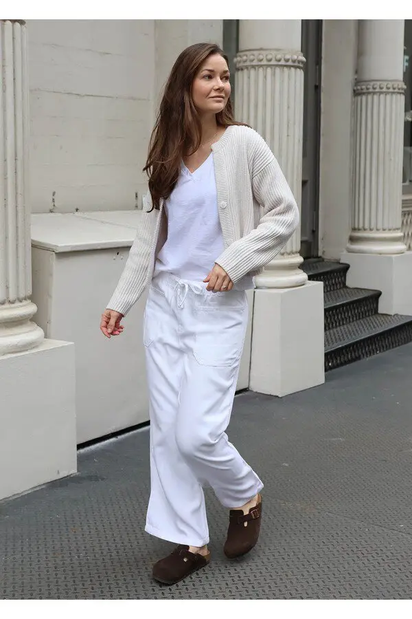 Splendid Lounge Straight Pant - White