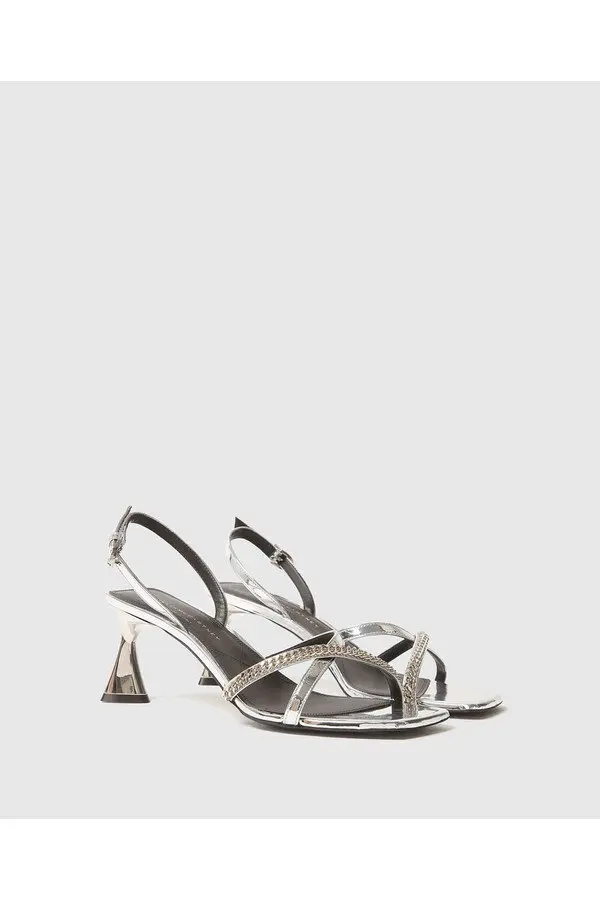 Stella McCartney Elsa Metallic Heeled Sandals