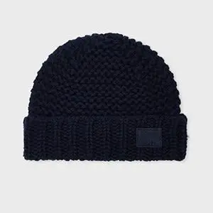 Paul Smith Chunky Knit Wool Beanie - Blue