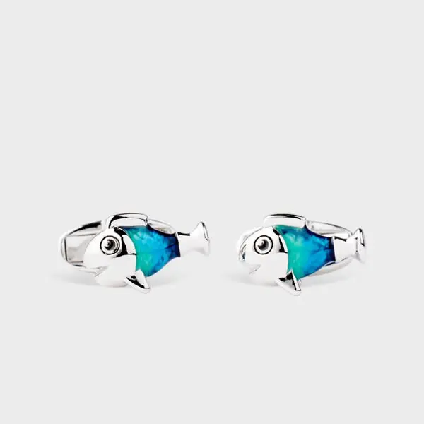 Paul Smith And Green 'fish' Cufflinks - Blue
