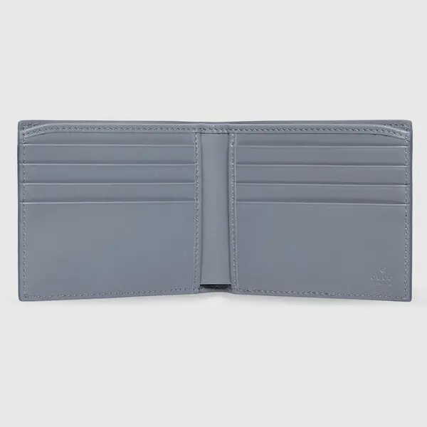 Gucci Dusty Interior Gg Bi-fold Wallet Gg Canvas - Blue