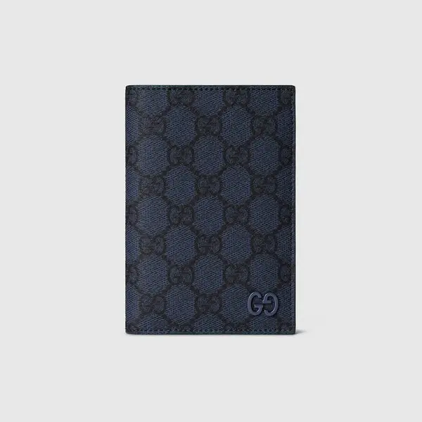 Gucci Green Interior Gg Passport Case - Blue