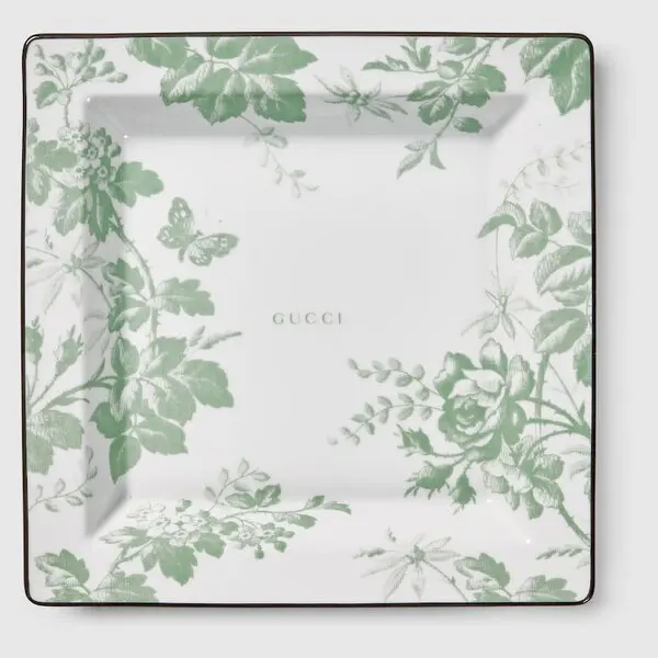 Gucci Herbarium Print Large Trinket Tray - Green