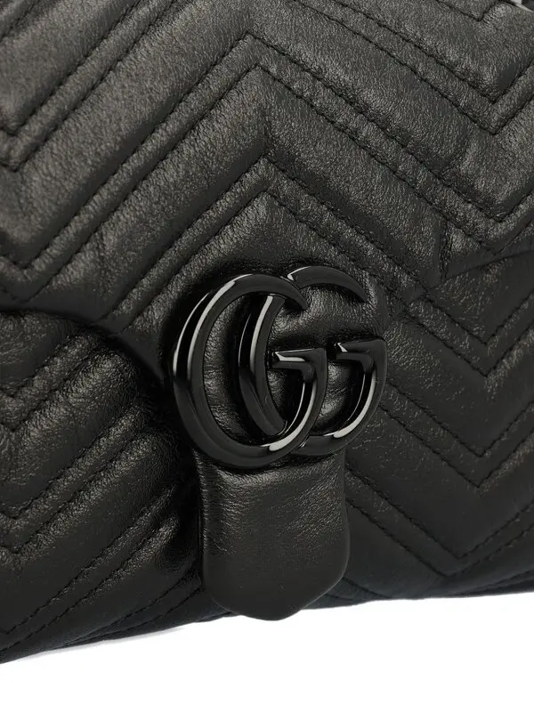Gucci Gg Marmont Leather Shoulder Bag - Black