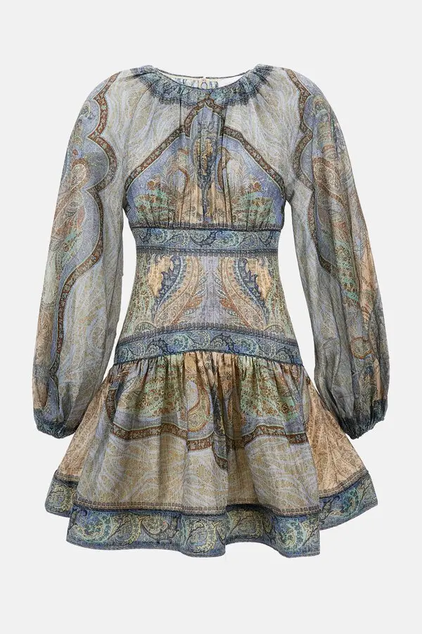 Zimmermann Cotton-silk Blend Mini Dress - Multicolor